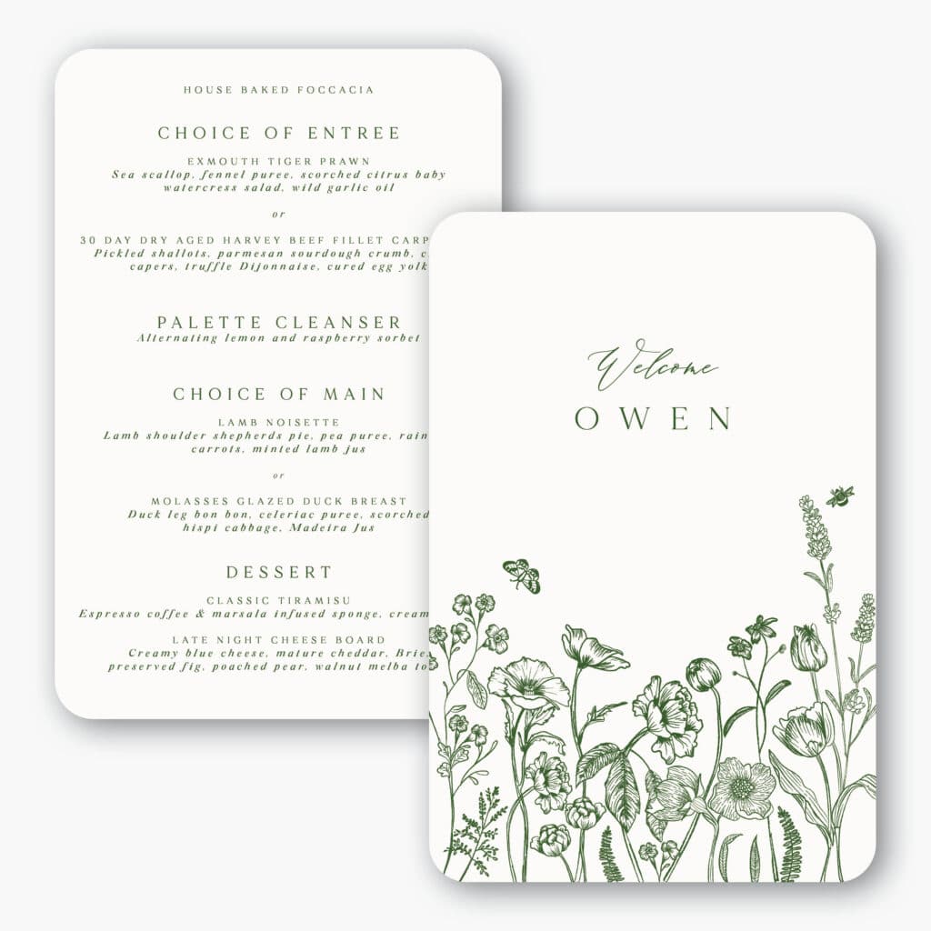 Garden Grove Menu | Premier Invitation & Paper Specialists Starfish ...
